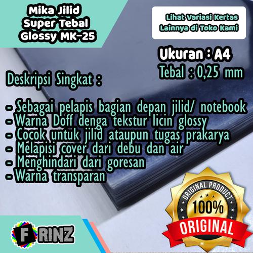 Jual Plastik Mika Jilid Super Tebal A4 A5 Glossy MK - 25 Mika Film 0,25 ...