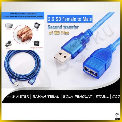 Jual USB Extension Original Kabel Penyambung Komputer Laptop Male ...