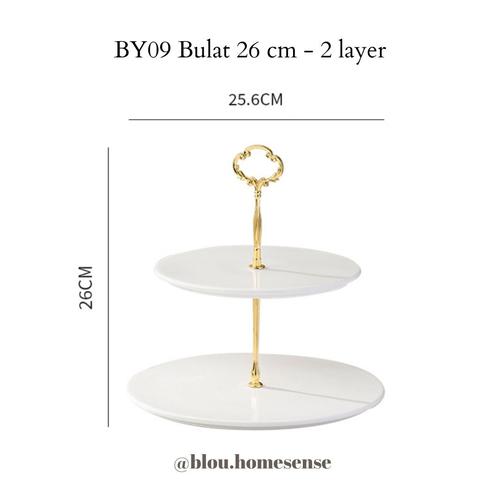 Jual Wadah Kue Tingkat Piring Kue Susun High Tea Afternoon Tea - 2 layer bulat - Jakarta Barat ...
