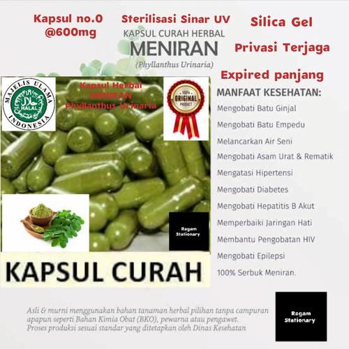 Jual Kapsul bubuk Daun Meniran herbal jamu obat curah 100 butir - Botol ...