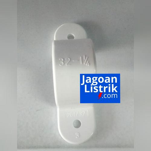 Jual 10Pcs Klem Pipa 32mm Putih PVC Klem Conduit 32 mm 1 1/4 inch Boss ...