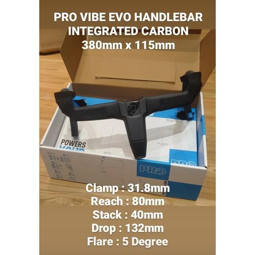 Promo Handlebar Drop Bar PRO VIBE EVO Integrated Carbon 31.8mm - 125 ...