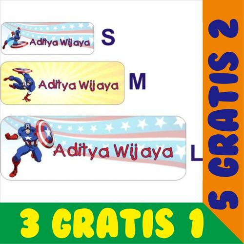 Jual STIKER LABEL NAMA WATERPROOF BASIC CAPTAIN AMERICA 2 - Kota ...