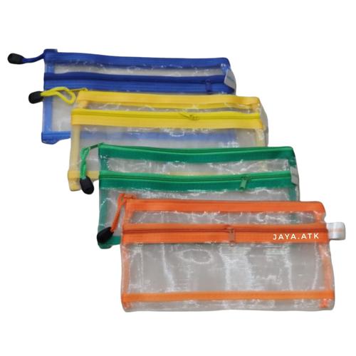 Jual MAP ZIPPER POCKET A6 MINI JARING SLETING WARNA TRANSPARAN POUCH ...