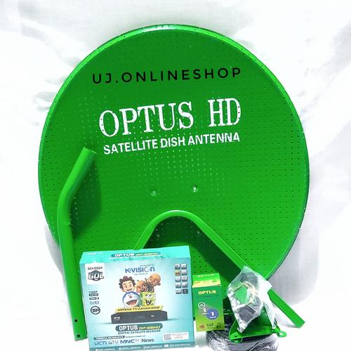 Jual Parabola optus hijau lubang 60 cm Full set paket receiver optus 66 ...