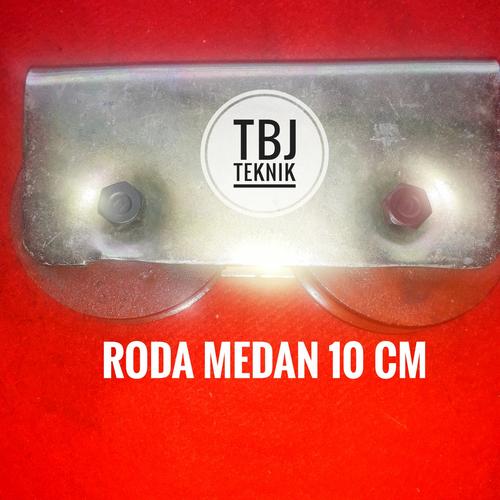 Jual roda besi medan besi cor dobel/ganda 10 cm - bulat U, bearing baru ...
