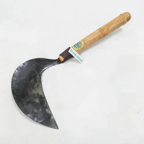 Jual Pisau lengkung Sabit lebar potong rumput besi tempa - kayu lebar ...