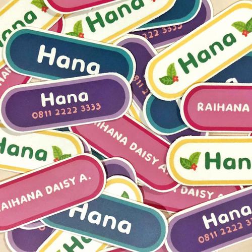 Jual Nametag Sticker Custom Waterproof - Label Stiker Nama - +Icon ...