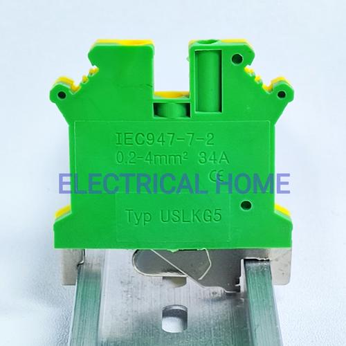 Jual Terminal Block Arde Ground Earth (0.2~4mm) Din Rail USLKG 5 - Kota ...