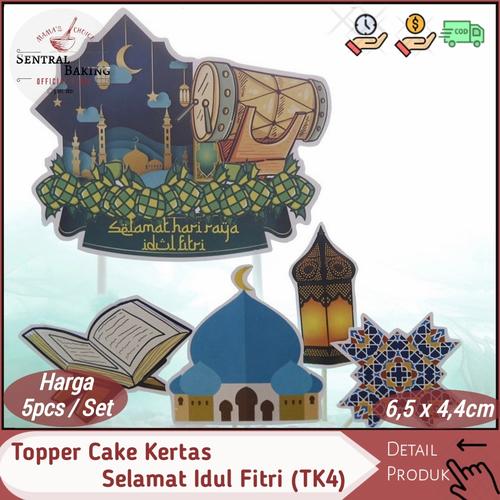 Jual Topper Cake Kertas Selamat Idul Fitri (TK4)/ Toppers Lebaran Hari ...