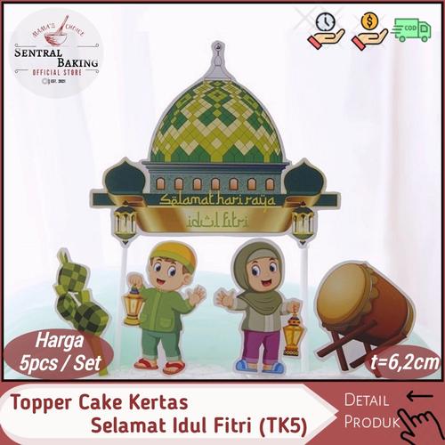 Jual Topper Cake Kertas Selamat Idul Fitri (TK5)/ Toppers Lebaran Hari ...