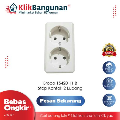Promo Terminal Listrik BROCO Stop Kontak 2 Lubang BROCO 15420 11 B ...