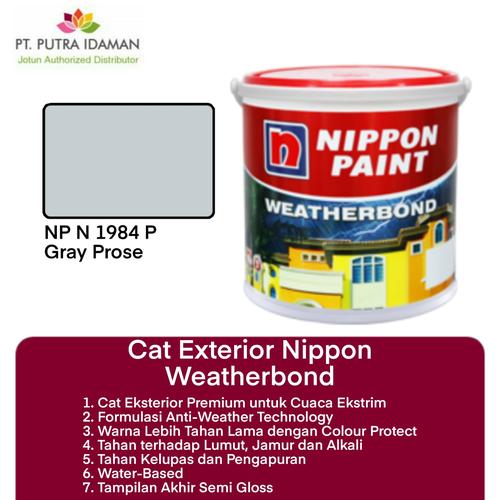 Jual NIPPON PAINT WEATHERBOND EKSTERIOR 2,5 LITER - GRAY PROSE ...