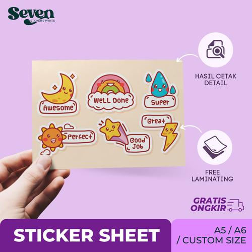 Jual Sticker Sheet Waterproof ukuran A5/A6/Custom size - lam. doff ...