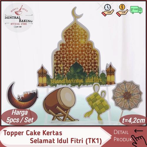 Jual Topper Cake Kertas Selamat Idul Fitri (TK1)/ Toppers Lebaran Hari ...