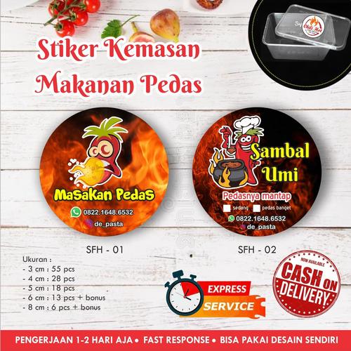 Jual Sticker / Label Kemasan Makanan Pedas / Sticker Seblak / Cabai ...