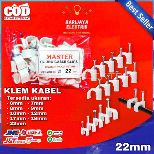 Promo MASTER KLEM KABEL KLIP PAKU BETON 22MM CLAMP CABLE CLIPS ISI 50 ...