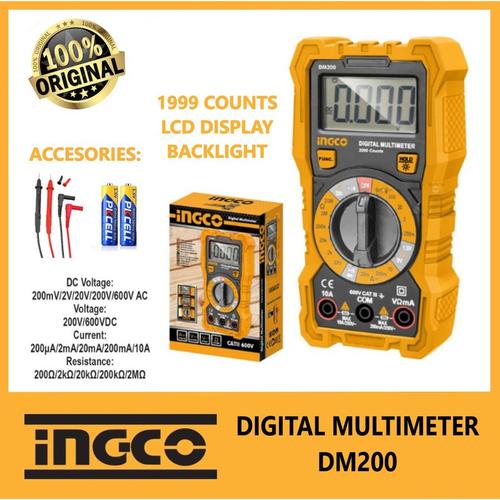 Jual INGCO DM200 - MULTIMETER DIGITAL 600V / DIGITAL MULTITESTER 600V ...