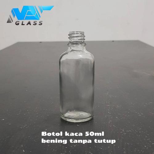 Jual botol kaca 50ml beling / botol kaca 50ml bening (tampa tutup ...