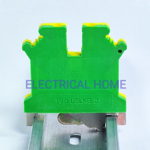 Jual Terminal Block Arde Ground Earth (0.2~2.5mm) Din Rail USLKG 3 ...