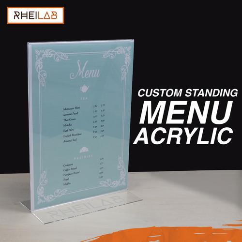 Jual (A3) Standing Menu Acrylic / Menu Berdiri Akrilik Tempat QR / QRIS ...