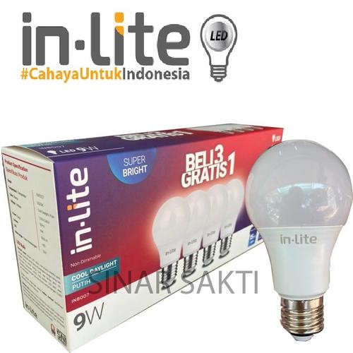 Jual INLITE Lampu Led 9w Paket Beli 3 Gratis 1 Lampu Bohlam Bergaransi ...