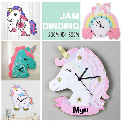 Jual Jam Dinding Anak Ukir Karakter Dino Unicorn Heli Rocket Banyak ...