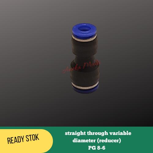 Jual KONEKTOR FITTING SLIP LOCK straight reducer 8x6 mm PNEUMATIC PG8-6 ...