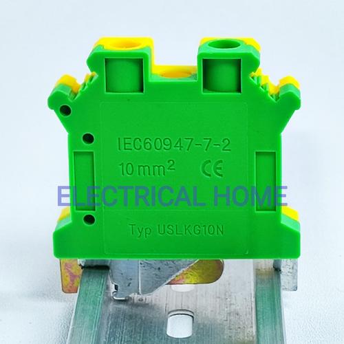 Jual Terminal Block Arde Ground Earth (0.5~10mm) Din Rail USLKG 10 ...