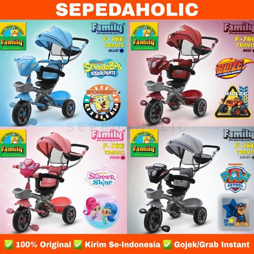 Jual Sepeda Roda Tiga FAMILY PREMIUM F 760 TRAVIS Kanopi Tricycle Anak ...