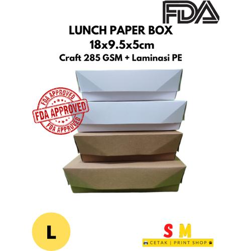 Jual Paper Lunch Box Ukuran L Cetak Warna / Custom - Putih, 1 Warna ...