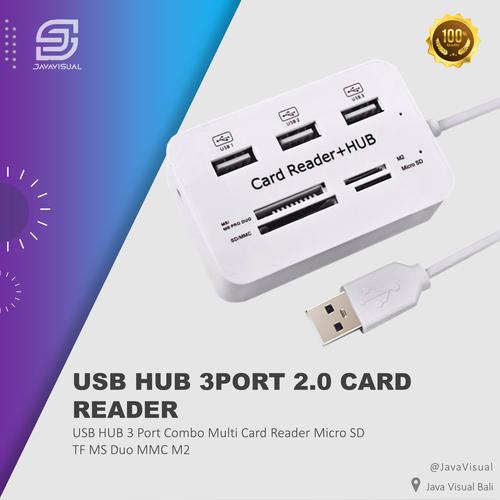 Jual USB HUB 3 Port Combo Multi Card Reader Micro SD TF MS Duo MMC M2 ...