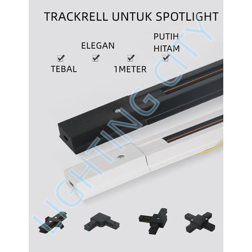Jual TRACKRELL RELL TRACK 1Meter untuk lampu sorot spotlight - Hitam ...