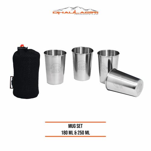 Jual gelas sloki camping set stainless isi 4 180ml dan 230ml dhaulagiri ...