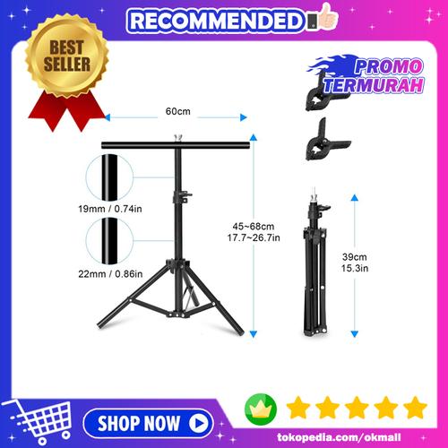 Jual Stand Tiang Backdrop Background Foto T-Shape Photo Studio 60x70 cm ...