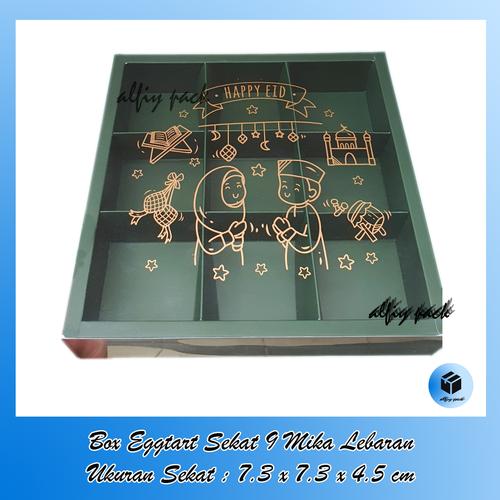 Jual Dus mica egg tart insert 9 mika polos box hijau kemasan parcel ...