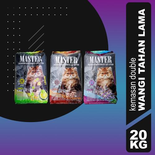 Jual Pasir Kucing MASTER 20kg cat sand litter clumping gumpal wangi Non ...