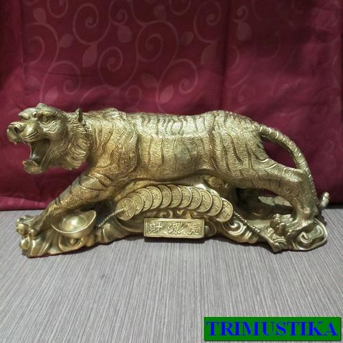 Jual Patung Harimau / Macan Berdiri dengan coin dan yenpao kuningan ...