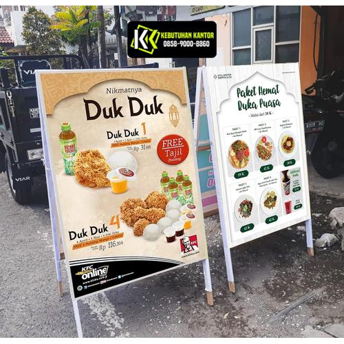 Jual Jual Banner Kayu Portable Papan Promosi Kayu Standing 50x80cm ...