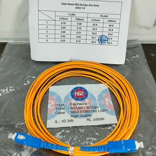 Jual patchcord patch cord 5 meter 2mm sc upc LSZH G657A2 high quality - 3 meter 2mm GD - Jakarta ...