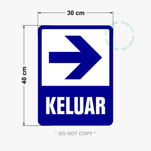 Jual RAMBU SIGN PETUNJUK ARAH KELUAR 30 x 40 cm PLAT ALUMUNIUM - Kanan ...