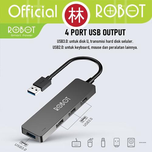 Jual ROBOT H160 USB Hub 4 Ports Adapter USB 2.0 & USB 3.0 High Speed ...