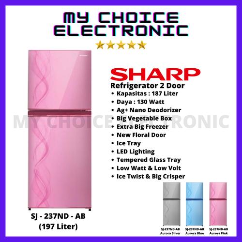 Jual SHARP Kulkas 2 Pintu SJ-237ND (187 L) - Aurora Blue - Aurora Pink ...