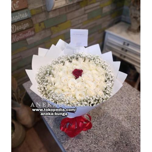 Jual Buket Bunga Putih White Flower Bouquet Wedding Anniversary ...