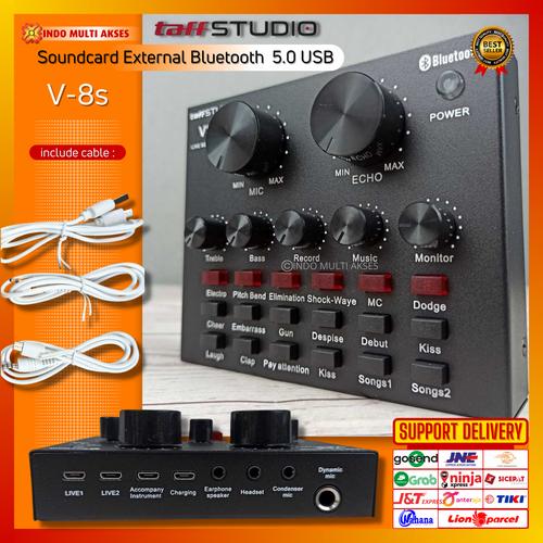 Jual taffSTUDIO Sound card V8 s Plus mic podcast microphone BM 800 700 ...