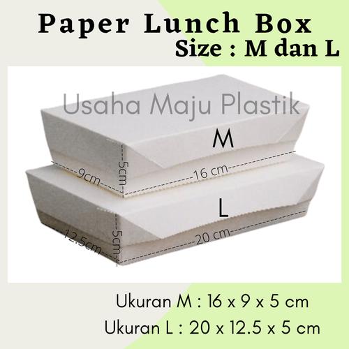 Jual 50pcs Paper Lunch Box Ukuran M L FoodGrade kemasan Makanan Kotak ...