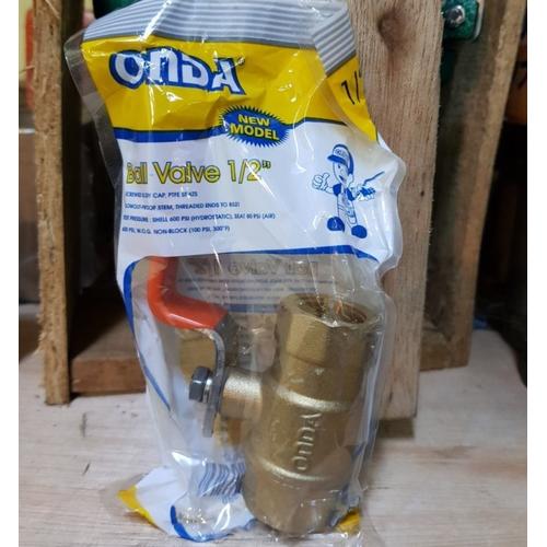 Jual Ball valve valep stop kran keran 1/2" INCH onda kuningan brass ...