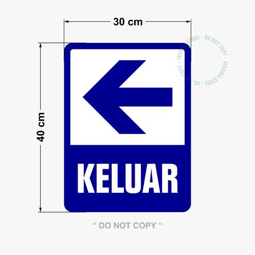 Jual RAMBU SIGN PETUNJUK ARAH KELUAR 30 x 40 cm PLAT ALUMUNIUM - Kiri ...
