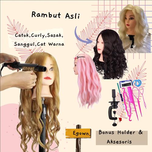 Jual Manekin Kepala Rambut Salon Hairdo Sanggul Sasak Patung Wig ...