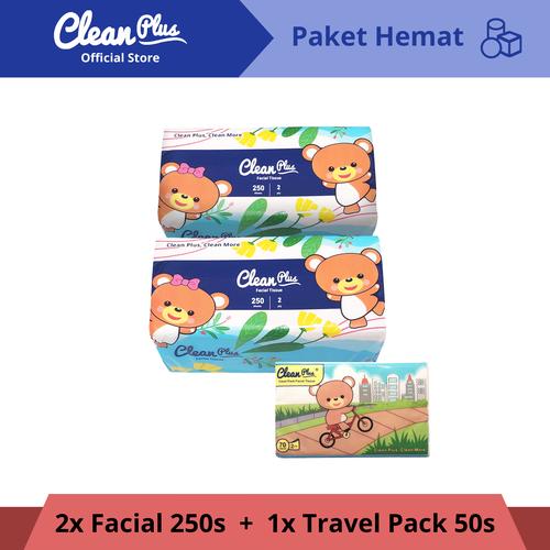 Promo Clean Plus Soft Pack Tissue 250'S (NEW) BONUS TRAVELPACK CLEAN ...